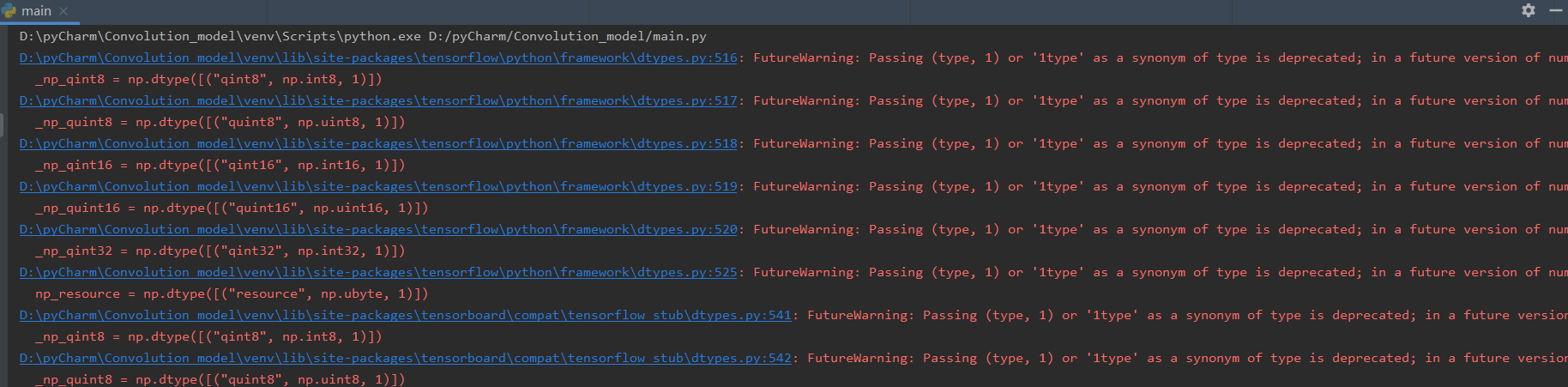FutureWarning: Passing (type, 1) or '1type' as a synonym of type is deprecated; in a future ...