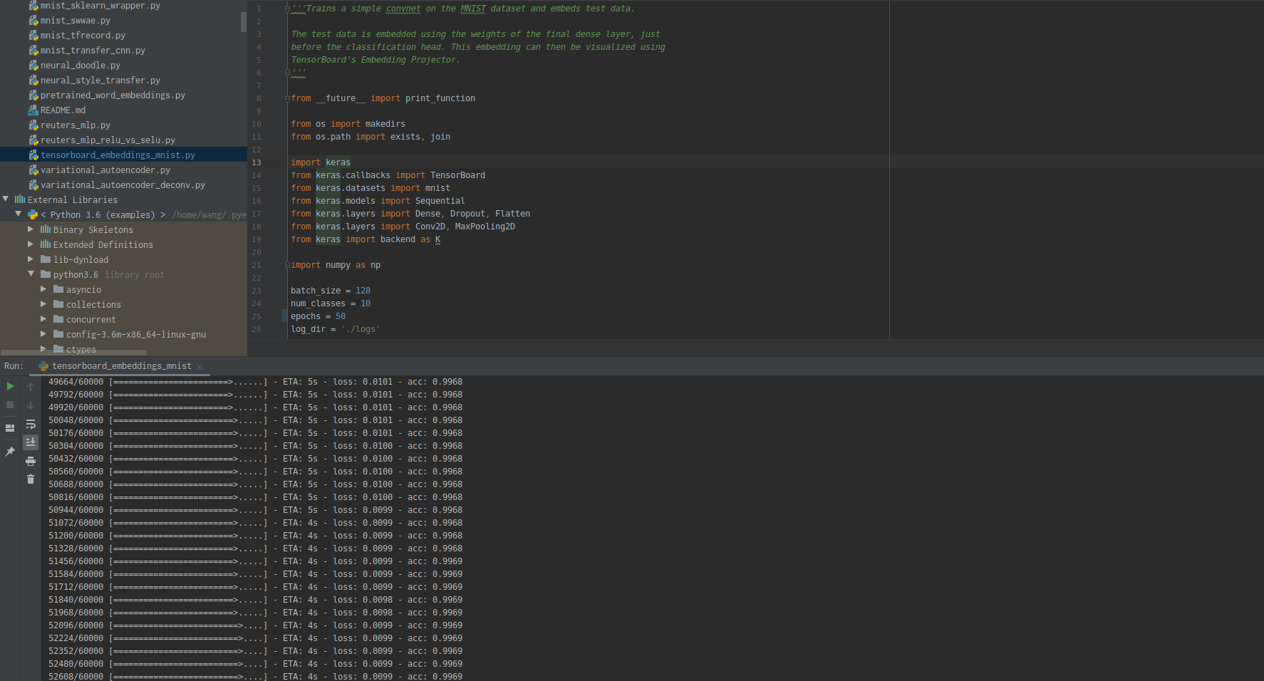 深度学习-keras项目demo实战（tensorboard_embeddings_mnist）_keras框架demo-CSDN博客