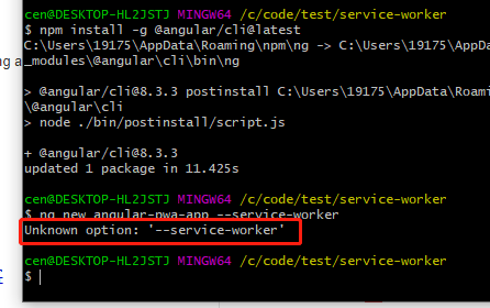 angular 创建service-worker项目报错：Unknown option: '--service-worker'_angular报错unknown argument: serve ...