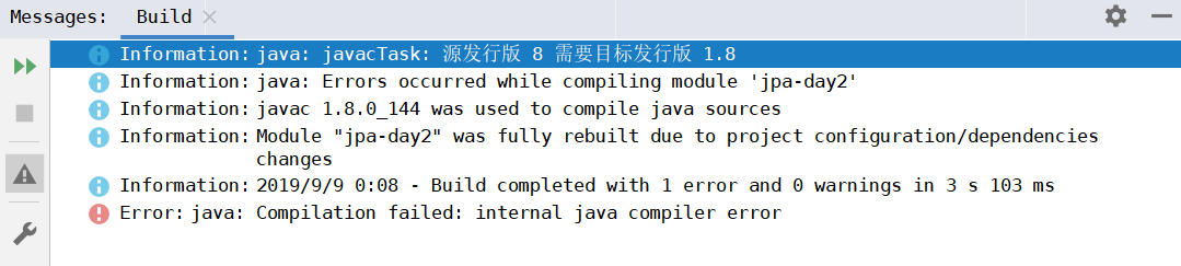 解决：Information:java: javacTask: 源发行版 8 需要目标发行版 1.8_information:java: 某些消息已经过简化; 请使用 -xdiags ...