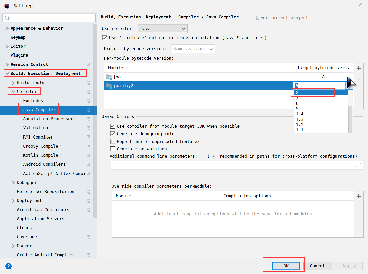 解决：Information:java: javacTask: 源发行版 8 需要目标发行版 1.8_information:java: 某些消息已经过简化; 请使用 -xdiags ...