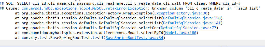 Unknown Column cli create date In field List unknown Column 