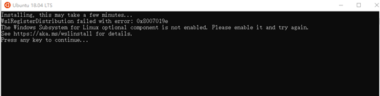 在win10中安装linux子系统(Ubuntu18.04LTS)_ubuntu 18.04 勾选勾选“适用于linux的windows子系统”和“虚拟机平台” 出现0-CSDN博客