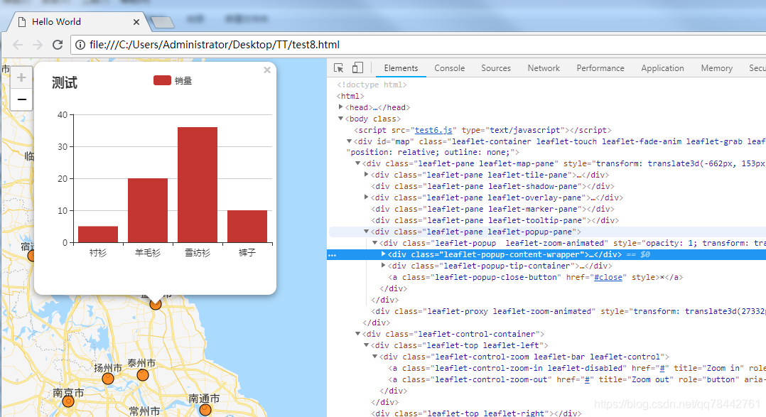 Leaflet笔记 Leaflet与echarts结合使用(在地图上绘图表) Leaflet Echarts Csdn博客