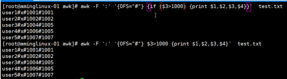 shell-20-awk 若干判断手段，NR 行号, NF行总段数， = 和 ==_shell awk nf-CSDN博客