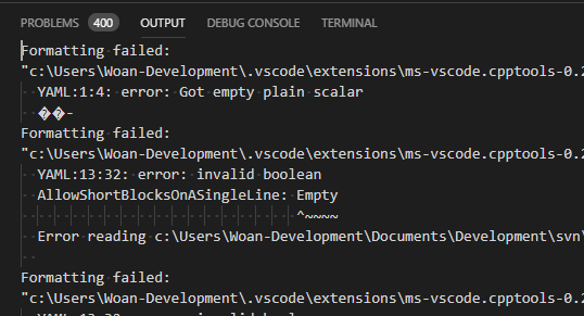 VSCode Clang代码自动格式化_yaml:15:32: error: invalid boolean allowshortblock-CSDN博客