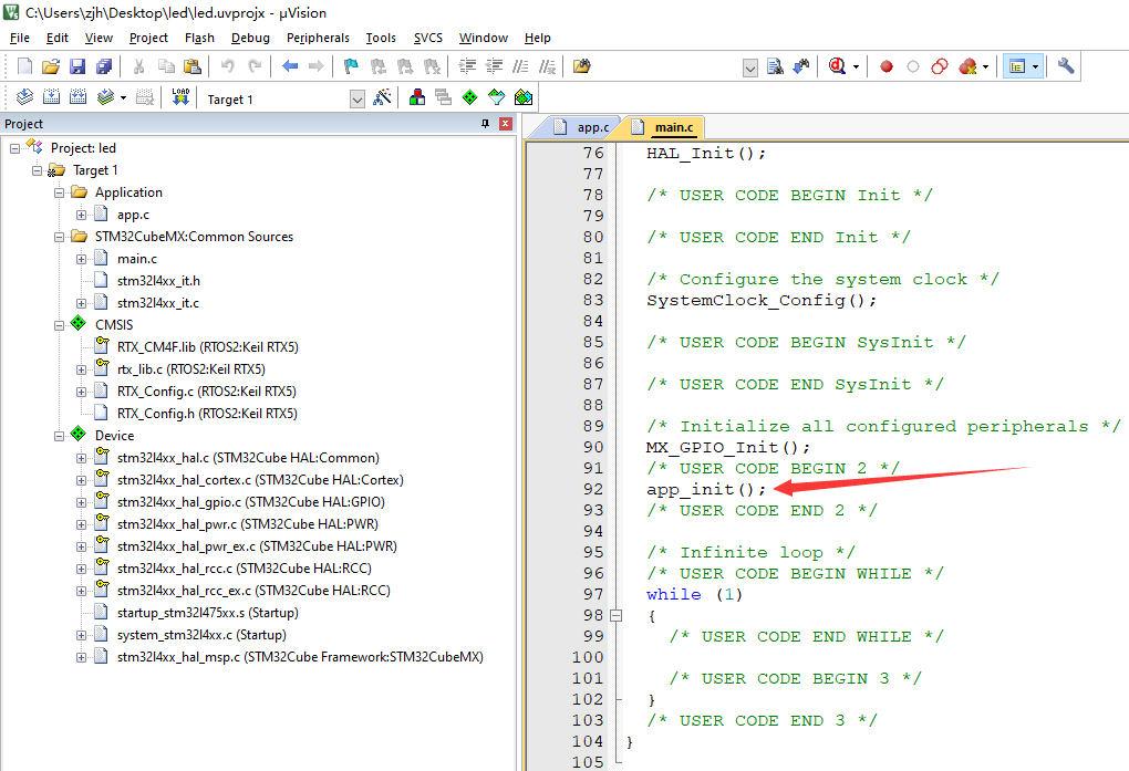 潘多拉STM32L475学习 (基于MDK自带Pack) （一）：闪烁Led_stm32l4 pack-CSDN博客