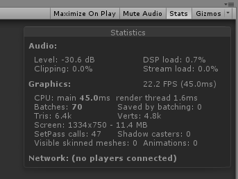 Unity3d的性能优化（三）---Statistics统计面板的认识_unity statistics batches-CSDN博客
