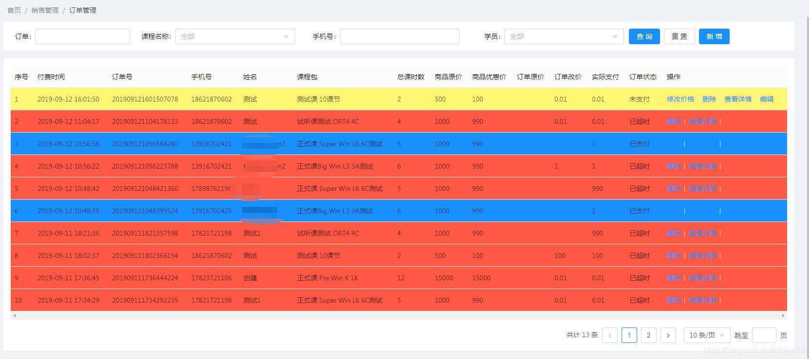 Antd Design Table组件根据不同状态设置表格颜色antd组件库列表整行标红 Csdn博客 1959