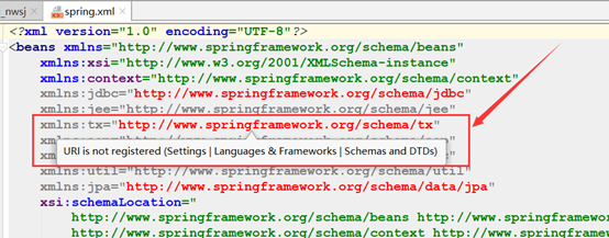 【java】 URL is not registered (Settings|Languages&Frameworks|Schemas and DTDs)_uri is not ...