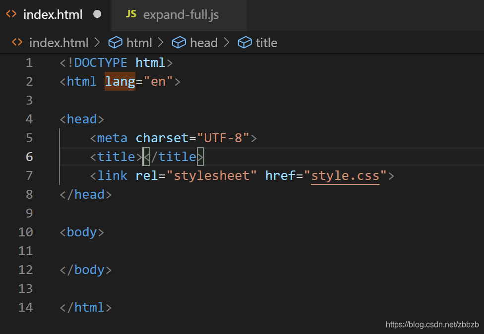 Vscode 修改 Html模板vscode修改感叹号生成的html模板里的title Csdn博客