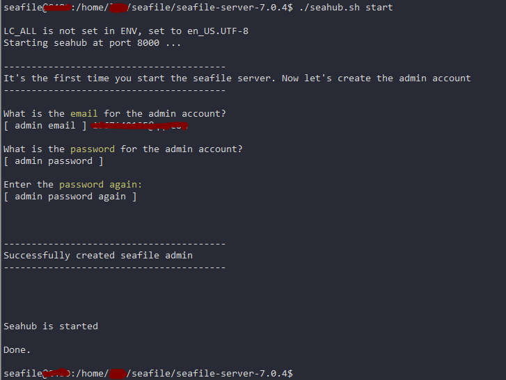 【debug】seafile创建管理员账户失败_error happened during creating seafile admin.-CSDN博客