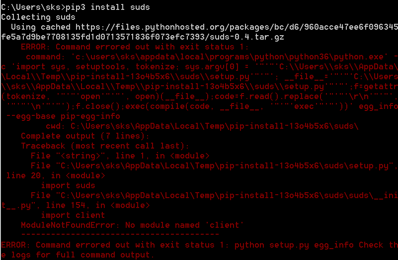安装suds报错，ImportError: No module named client_importerror: no module named suds.client-CSDN博客