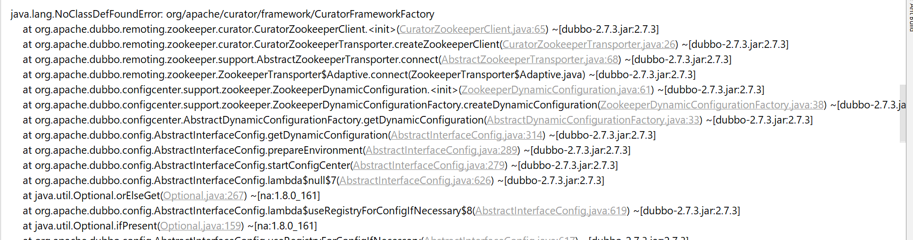 java.lang.NoClassDefFoundError: org/apache/curator/framework/CuratorFrameworkFactory_2023-05-12 ...