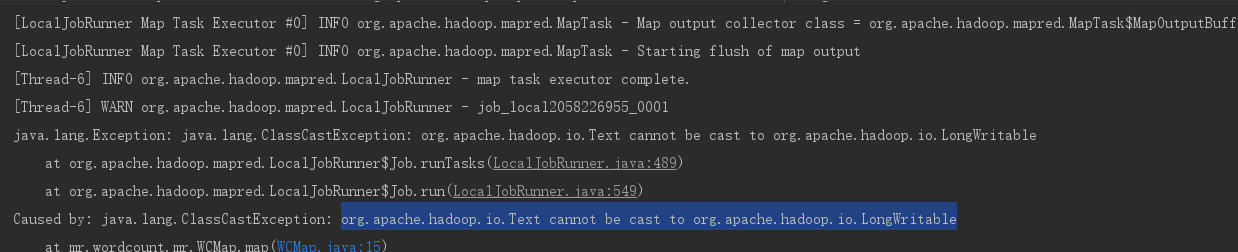 org.apache.hadoop.io.Text cannot be cast to org.apache.hadoop.io.LongWritable -MapReduce数据类型不一致 ...