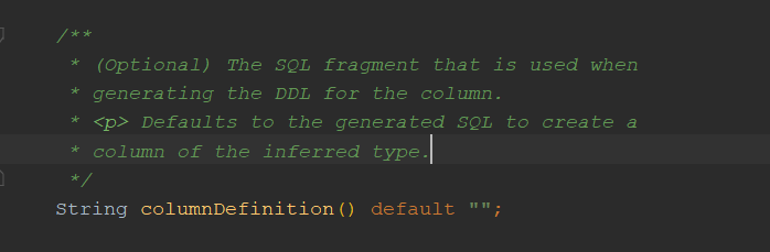 @Column注解 指定的字段长度和类型与数据库不符 - columnDefinition_起止洺的博客-CSDN博客