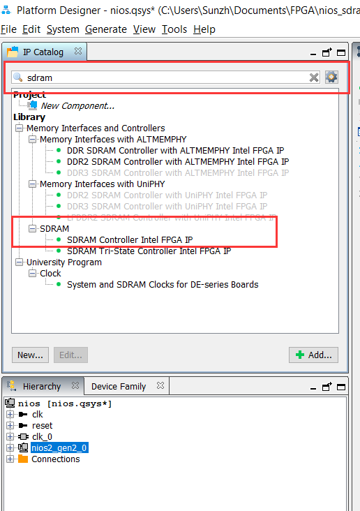 FPGA学习[1]——在SDRAM中运行NIOS II 超详细教程（一）_nios ii sdram-CSDN博客