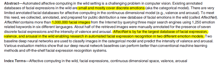 【FER文献阅读】AffectNet: A Database for Facial Expression, Valence, and Arousal Computing in the Wild ...