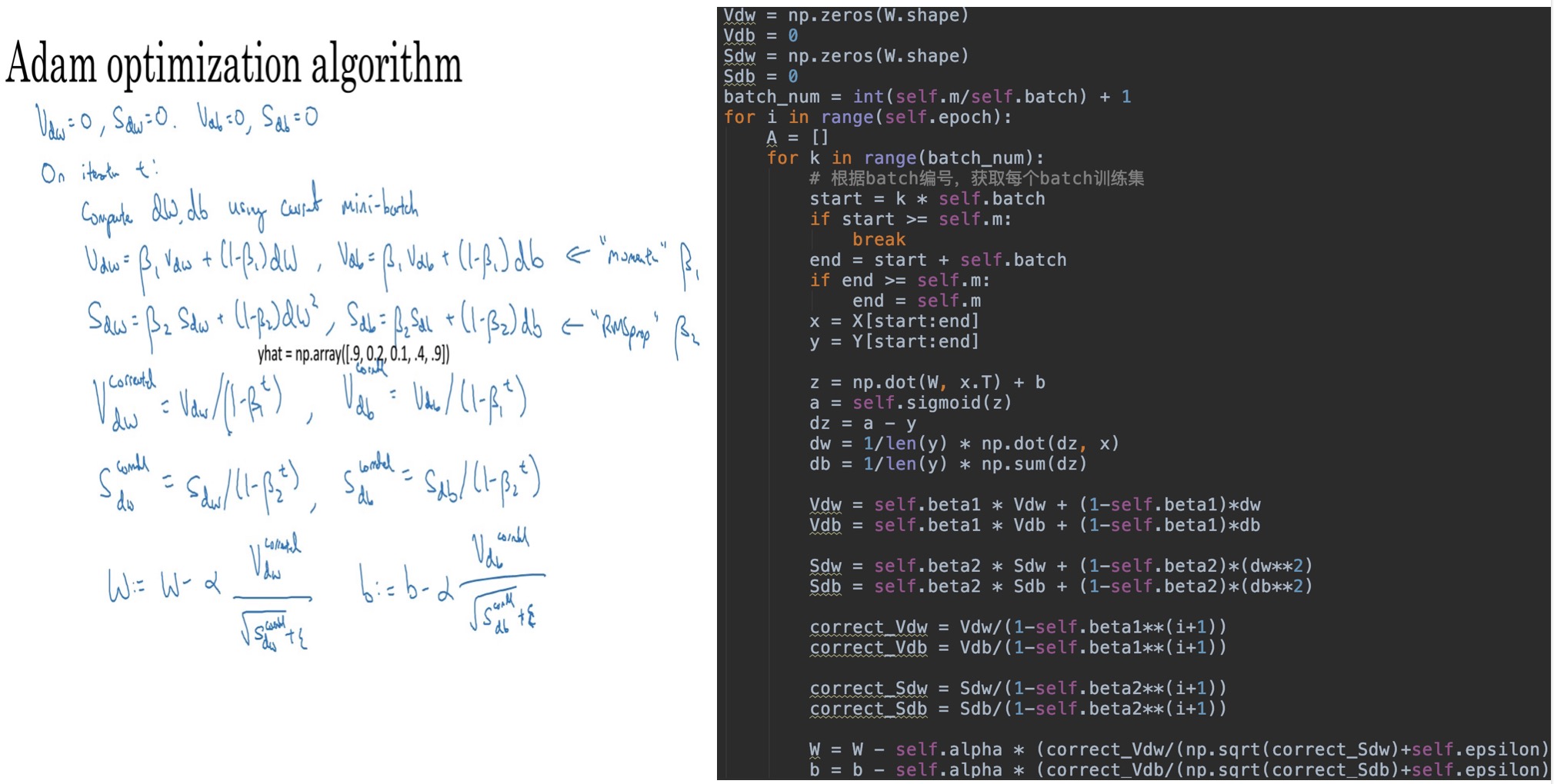 深度学习笔记(1.numpy实现LR、momentum、RMSprop、Adam)_python numpy 实现lr fm-CSDN博客