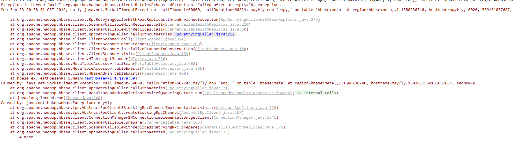 JAVA API连接HBase 错误：java.net.UnknownHostException_hbase连接的时候报错 unknown host:集群名称-CSDN博客