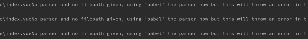 No parser and no filepath given, using 'babel' the parser now but this will throw an error in t ...