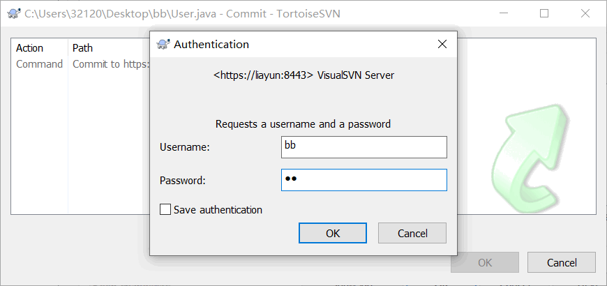 SVN入门第二讲——SVN的简单使用_svn的save authentication-CSDN博客