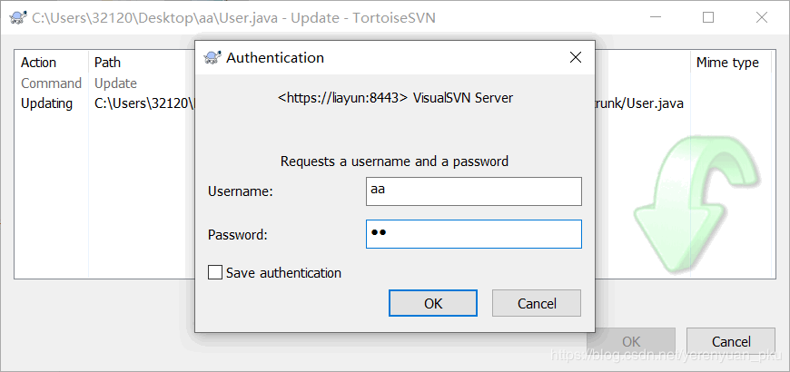SVN入门第二讲——SVN的简单使用_svn的save authentication-CSDN博客