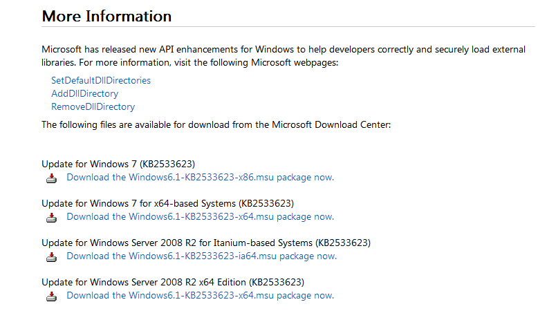 无法定位程序输入点 SetDefaultDllDirectories于动态链接库KERNEL32.dll_win7不能安装parsec-CSDN博客