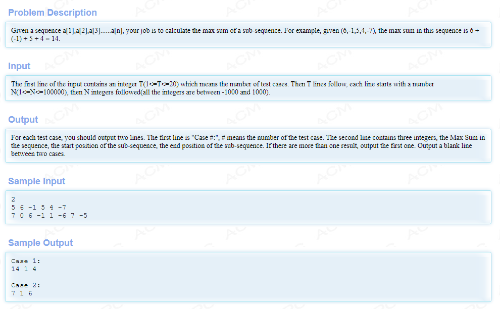 杭电OJ 1003 Max Sum_杭电oj maxsum-CSDN博客