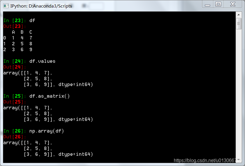【pandas】dataframe类型转换成numpy中array类型的三种方法将dataframe转换为array Csdn博客