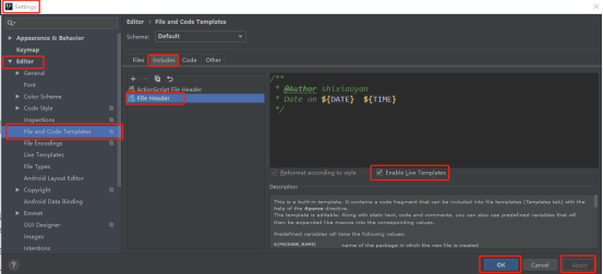 IDEA设置项目文件的作者和时间注释_在idea项目中修改项目作者的名字-CSDN博客