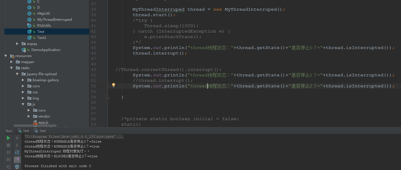 Thread中interrupted()方法和isInterrupted()方法区别总结-CSDN博客