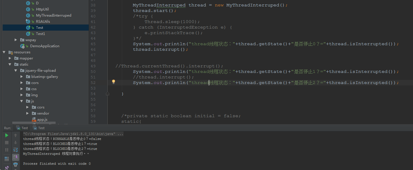 Thread中interrupted()方法和isInterrupted()方法区别总结-CSDN博客