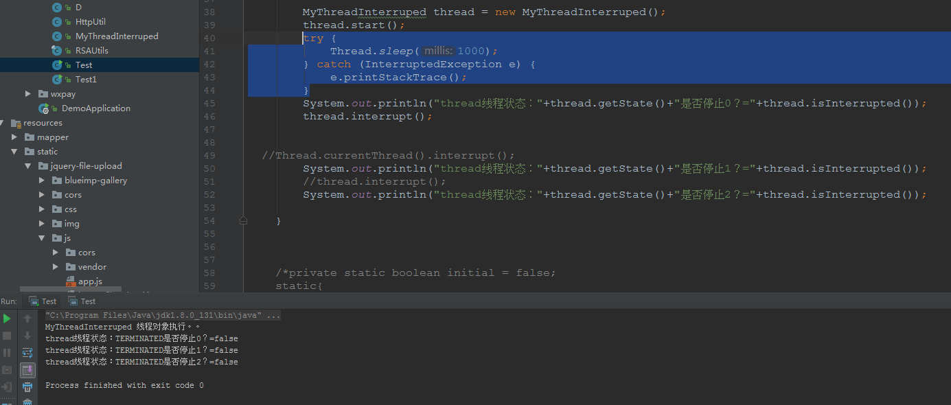 Thread中interrupted()方法和isInterrupted()方法区别总结-CSDN博客
