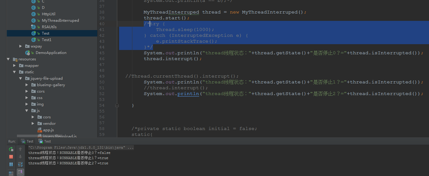 Thread中interrupted()方法和isInterrupted()方法区别总结-CSDN博客