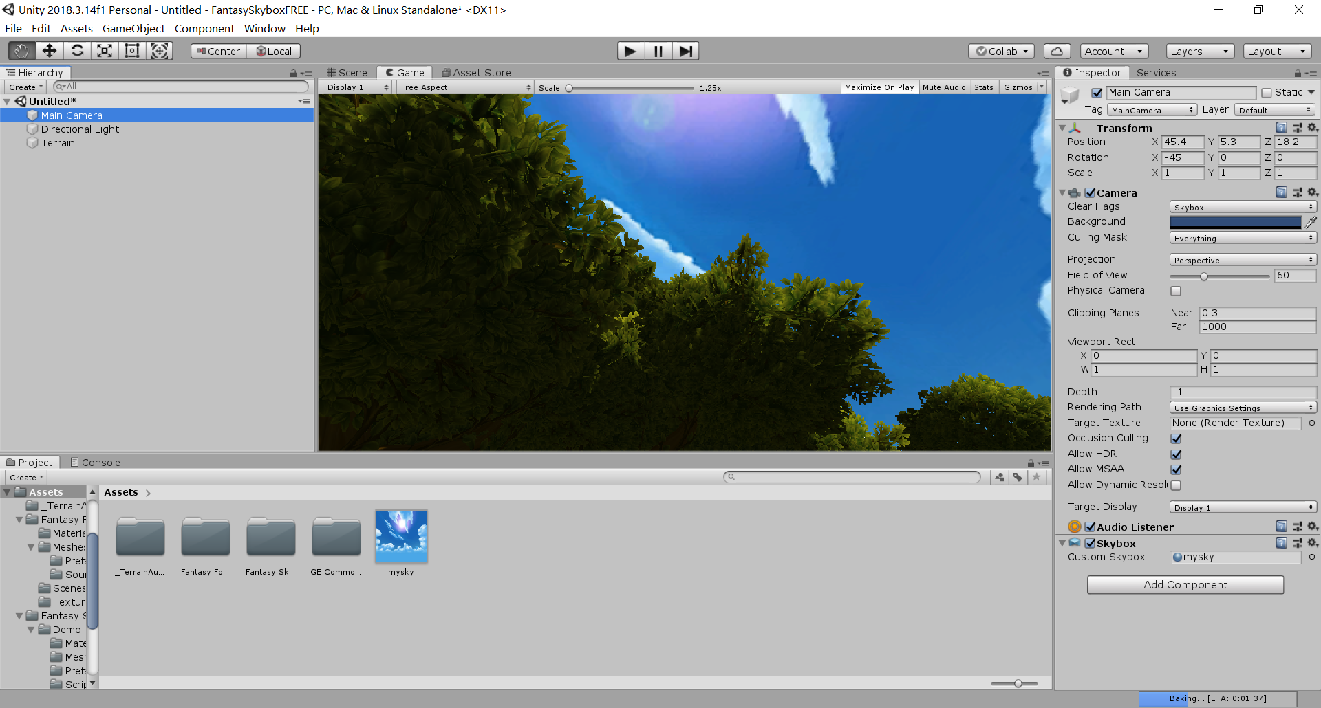 Unity3d--通过Fantasy Skybox FREE构建自己的游戏场景_unity fantasy-CSDN博客
