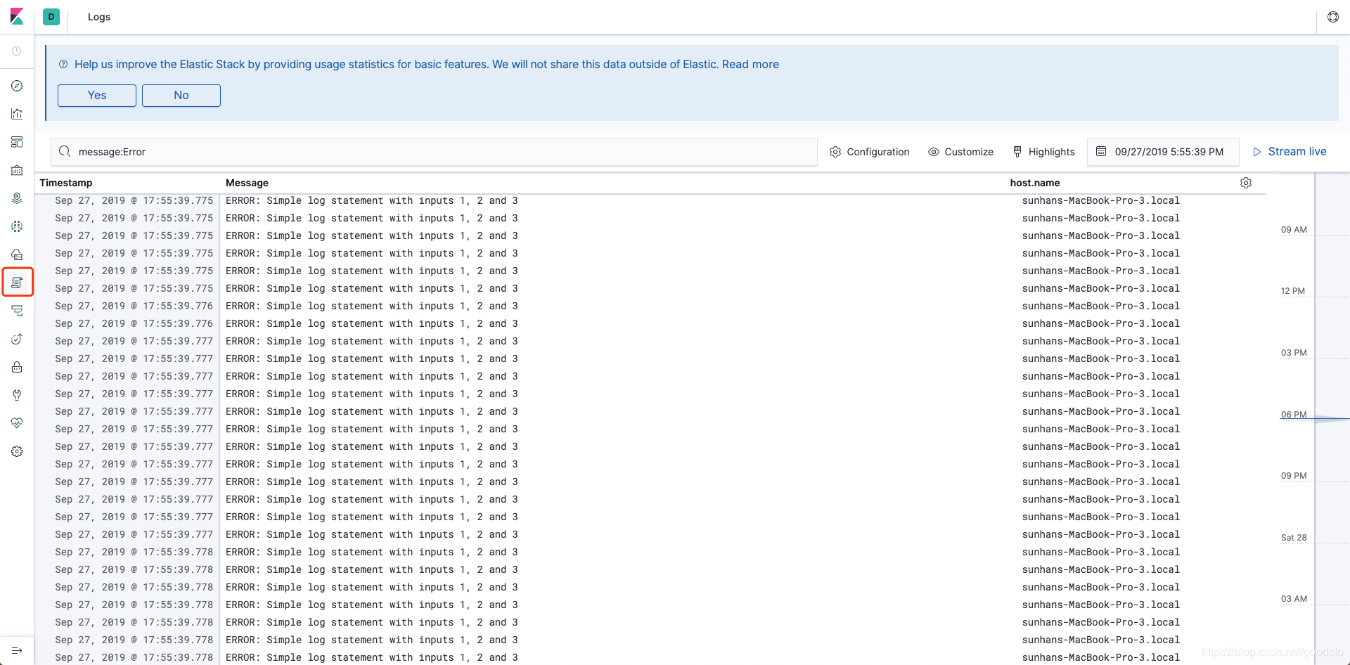 Filebeat将日志输入到elasticsearchfilebeat8 Try Loading Data Stream Csc Log Ele To E Csdn博客