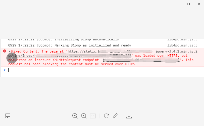 Mixed Content:'xxx' was loaded over HTTPS, but requested an insecure XMLHttpRequest endpoint ...