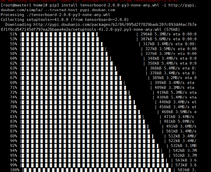 用pip3命令安装tensorboard-2.0.0-py3-none-any.whl报错：There was a problem confirming the ssl certificate ...