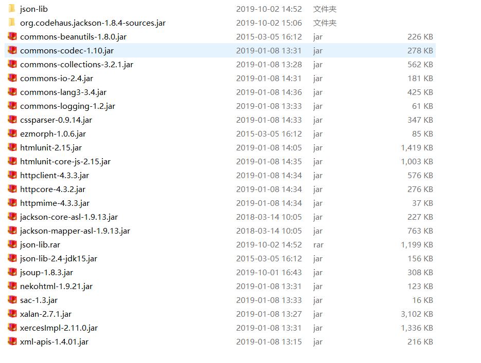 commons,jsoup,htmlunit,jackson,nekohtml,Object,xalan,xercesImpl ...