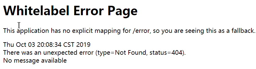 Whitelabel Error Page This application has no explicit mapping for /error_花生壳儿的博客-CSDN博客