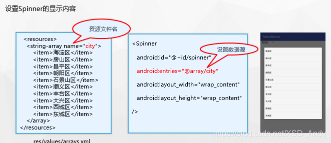 Spinner和适配器(arrayadapter Simpleadapter)spinner 通过 Arrayadapter 显示数据 Csdn博客