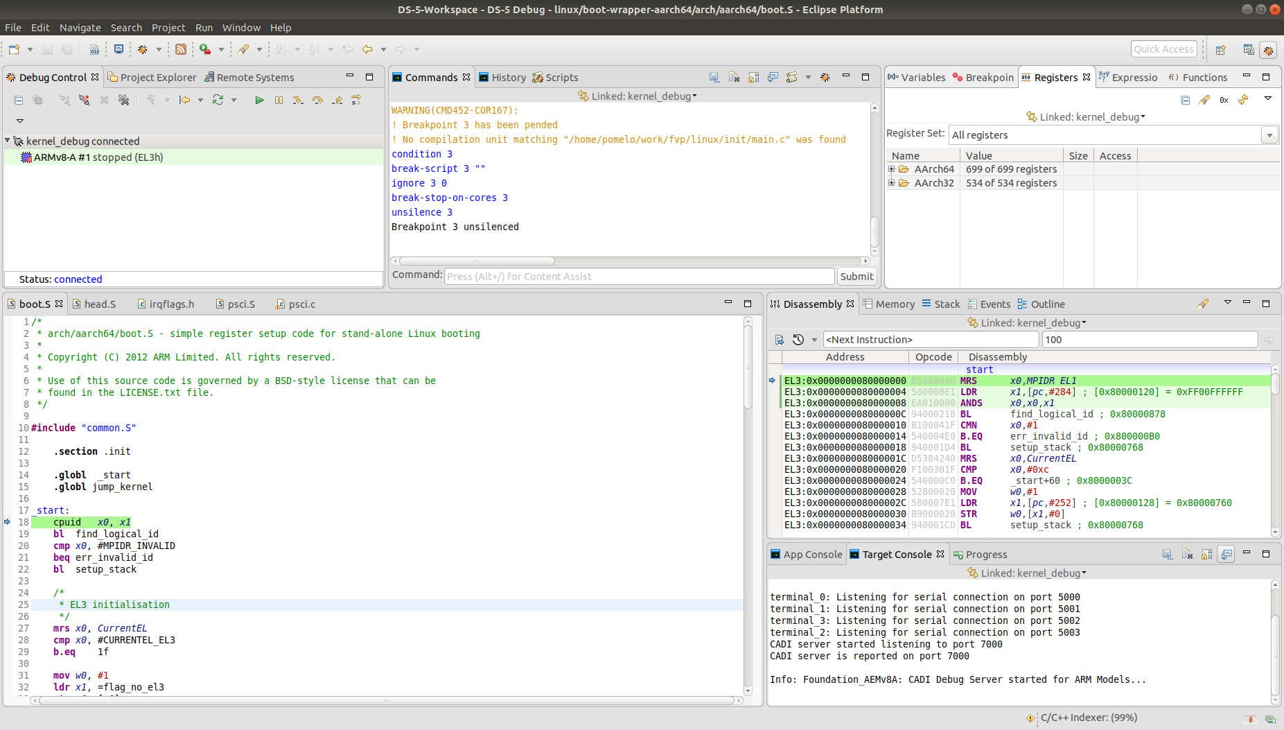ARM DS-5单步调试ARM64 linux 内核_arm ds5 .s 文件-CSDN博客
