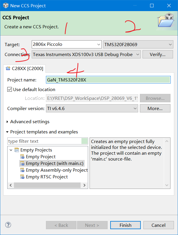 以TMS320F28069为例，如何使用CCS建立DSP工程文件_dsp28069使用版本的ccs-CSDN博客