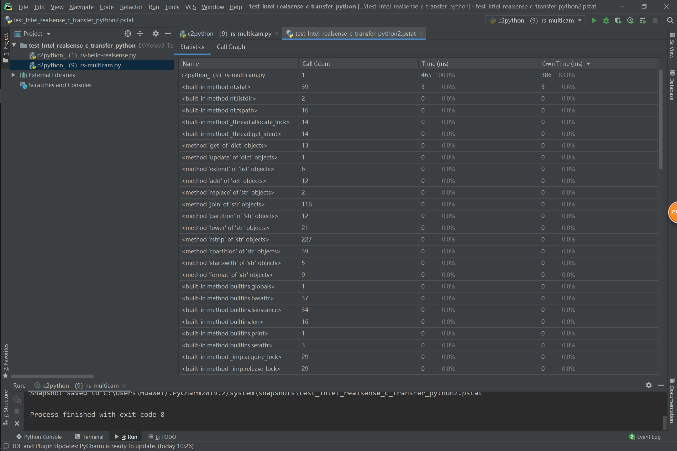 pycharm 怎么对代码进行性能分析，消耗时间time (Run -- Profile 'xxxx')_pycharm 耗时分析-CSDN博客