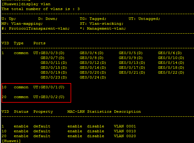 使用eNSP搭建交换机VLAN三层通信_ensp使用python的telnetlib模块,登录交换机,创建vlan10 vlan20-CSDN博客