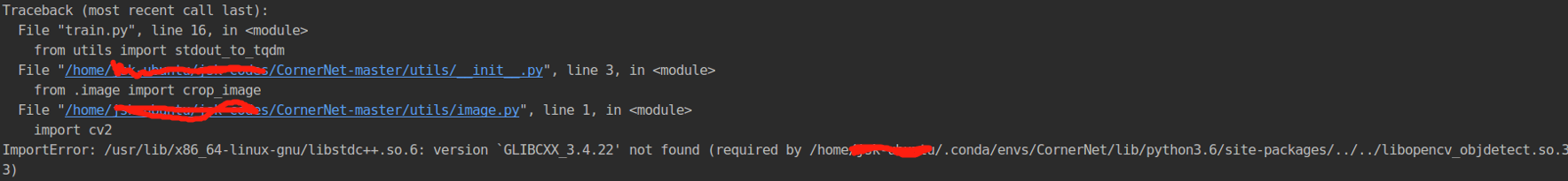OpenCv：ImportError: /usr/lib/x86_64-linux-gnu/libstdc++.so.6: version ...