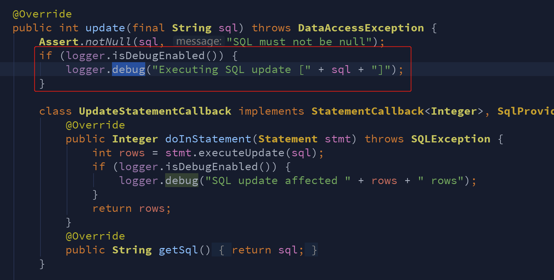 springboot下JdbcTemplate打印sql语句配置_自定义打印jdbctemplate sql日志-CSDN博客