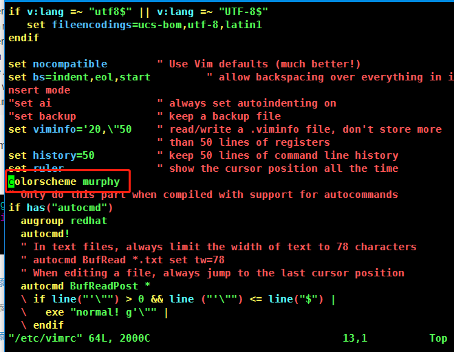 vi颜色显示设置（centos7）_centos vi 彩色-CSDN博客