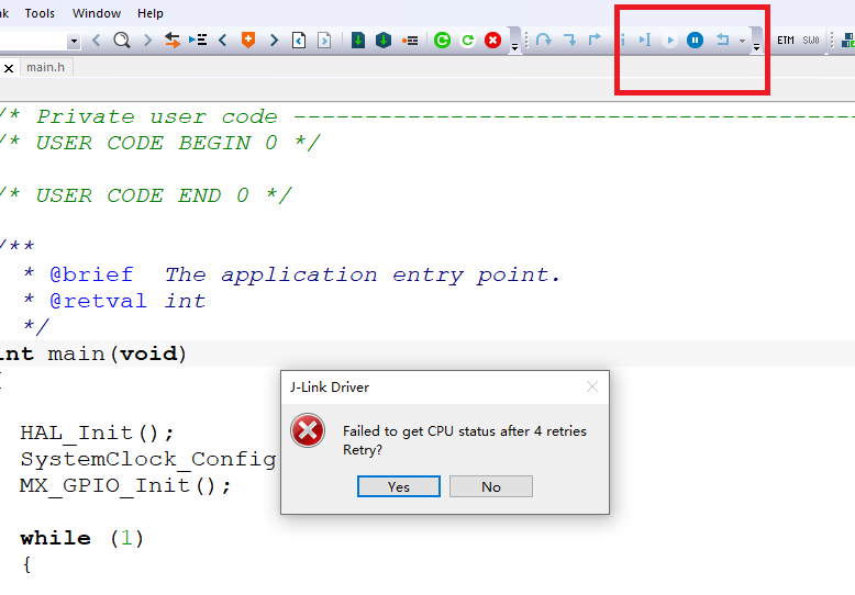 STM32在IAR环境下使用Jlink进行debug时，弹窗错误，以及无响应_利用jlink debug-CSDN博客